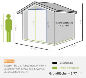 Outsunny kůlna na nářadí zahradní kůlna zahradní kůlna s rámem podlahy a posuvnými dveřmi ocelová odolná proti povětrnostním vlivům uhlíkově šedá 213…