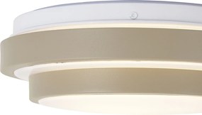 Moderní stropní svítidlo taupe s bílou barvou 25 cm IP44 - Walden