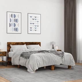 Rám postele kouřový dub 140 x 200 cm kompozitní dřevo a kov 3280194