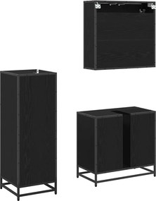 Sada koupelnového nábytku 3 ks Černý dub 65 x 33 x 60 cm 3402452