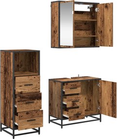 Sada koupelnového nábytku 3 ks Staré dřevo 35 x 37,5 x 100 cm 3402423