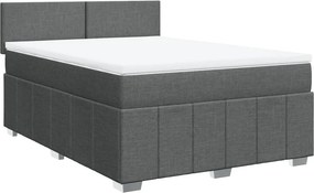 Box spring postel s matrací tmavě šedá 160x200 cm textil 3289413