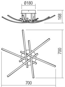 Redo 01-2187 - LED Stropní svítidlo SPATHA 6xLED/6W/230V 3000K zlatá