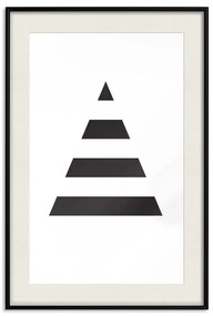 Plakát Forma - trojúhelník z černých geometrických tvarů oddělený bílým pozadím