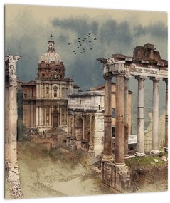 Obraz - Forum Romanum, Řím, Itálie (30x30 cm)