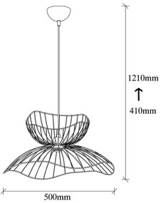 Černé závěsné svítidlo s kovovým stínidlem ø 50 cm Farac – Opviq lights