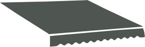 Náhradní plátno Outsunny pro markýzu - Měkký vlnkový lem - Vysoce husté polyesterové 280 g/m² s ochrannou proti UV záření v šedé 3,82D x 2,4Š (projekc