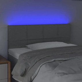 Čelo postele s LED světle šedé 90x5x78/88 cm textil 3121594