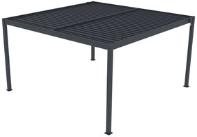 Hliníková bioklimatická pergola s lamelami BestBerg BBP-16G / 4 x 4 m / šedá