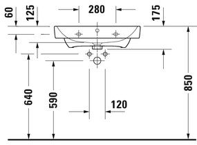 Duravit No.1 - Umyvadlo do nábytku 650x460 mm, s přepadem, bílá 23756500002