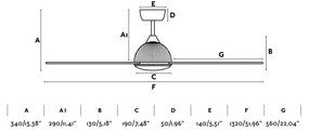 FARO GRID 33341 52“ bílá/světlé dřevo Reverzní stropní ventilátor