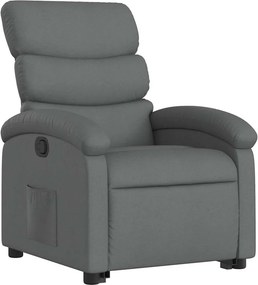 Zvedací polohovací křeslo tmavě šedé textil 3203979