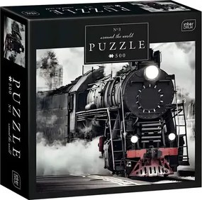 INTERDRUK Puzzle Around the World: Parní lokomotiva / 500 dílků / 47 x
