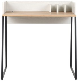 Psací stůl 90 x 60 cm světlé dřevo/bílý ANAH Beliani