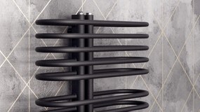 Regnis LEVEL II, topné těleso 600x980mm se středovým připojením 50mm, 755W, černá matná, LEVEL980/600/D50/BLACK