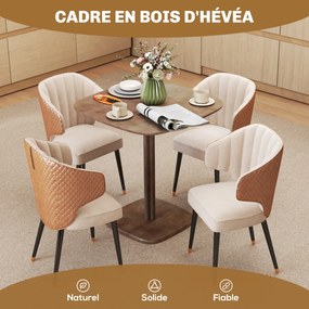 HOMCOM Jídelní stůl pro 4 osoby moderní design kuchyňský stůl s dřevěným povrchem, 70 x 70 cm, hnědý