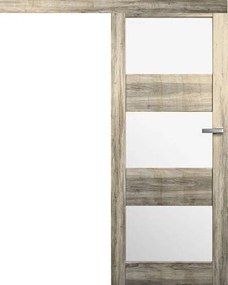 posuvné interiérové dveře na stěnu vasco doors TEO model 5 Průchozí rozměr: 70 x 197 cm, Orientace dveří: Levé dveře, Dekor: Bílá