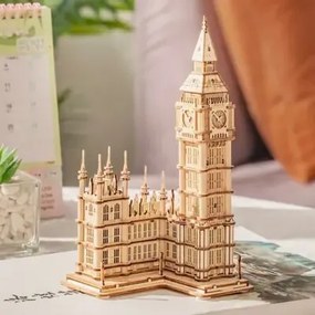 RoboTime dřevěné 3D puzzle hodinová věž Big Ben svítící / od 14 let /
