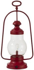 Červená kovová LED lucerna - 23,5*15*48 cm