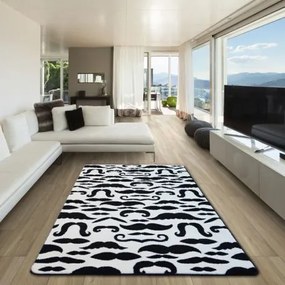 koberec SKETCH FA67 Knír, krém černý velikost 160x220 cm | krásné koberce cz