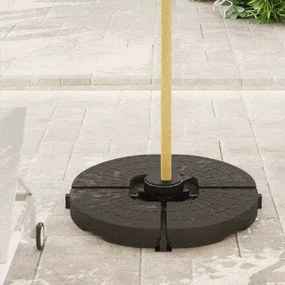 Outsunny stojan na slunečník 4dílný, závaží na slunečník, stojan na slunečník, základna do kříže, naplnitelná pískem/vodou až 25/17 kg, závaží na slu…