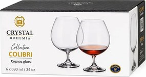Crystal Bohemia sklenice na koňak Colibri 690 ml 6 ks