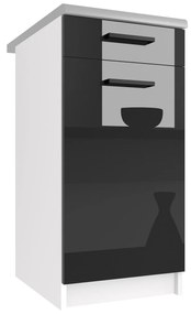 Kuchyňská skříňka Belini spodní se zásuvkami 40 cm černý lesk s pracovní deskou  INF SDSZ1-40/1/WT/B/0/B1