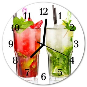Nástenné skleněné hodiny koktejly