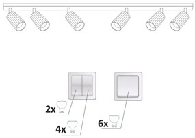 Bodové svítidlo NICEA 6xGU10/10W/230V bílá