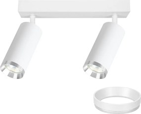 Bodové svítidlo Mica, 2x bílé/chromové kovové stínítko, w