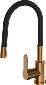 Gamma Flex 2000, stojánková dřezová baterie s flexibilním ramenem, černá-měděná matná, GMA-BFX-2000BRGD