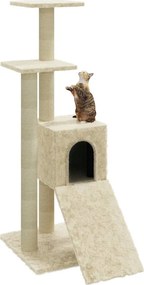 vidaXL Škrabadlo pro kočky se sisalovými sloupky 92 cm [171512] Barva: světle šedá