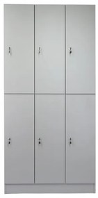 Dřevěná šatní skříňka Visio LUX - 6 boxů, 90 x 45 x 185 cm, cylindrický zámek