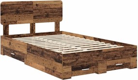 Rám postele s čelo Staré dřevo 120 x 190 cm Kompozitní dřevo 3412407