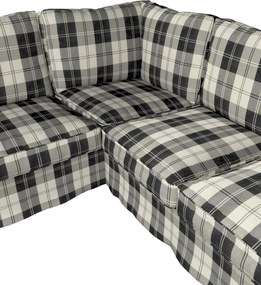 Potah na pohovku IKEA  Ektorp rohová barva černá látka pletený vzor, vzorované