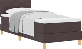 Postel s boxspringem s polštářem Tmavě hnědá 80 x 200 cm textil 3338954