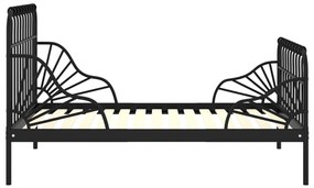 vidaXL Marketos Prodloužitelný rám postele černý kov 80 x 130/200 cm