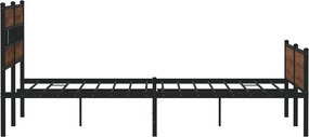 Kovový rám postele bez matrace hnědý dub 200 x 200 cm 3308520