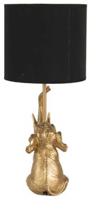 Stolní lampa ve tvaru zlatého slona s černým stínidlem – 20x46 cm