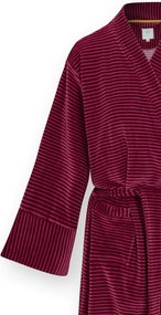 Pip Studio Naomi Kimono Velvet Little Sumo Stripe, červeno-růžové (Bavlněné sametové kimono)
