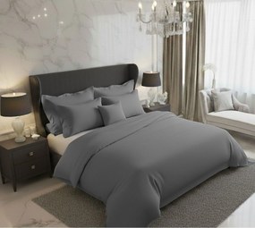 Bavlněný satén povlečení 140x200, 70x90cm tmavě šedé LUXURY COLLECTION