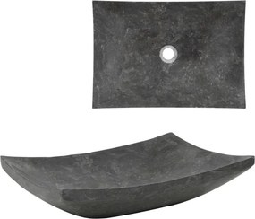Umyvadlo 50 x 35 x 12 cm mramor černé 142764