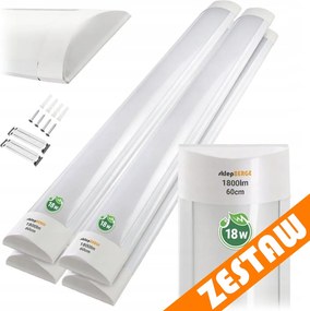 Sada 4 LED lamp do garáže a dílny 18W 60cm 4500K denní světlo 230V