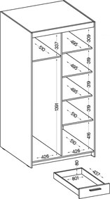 FALCO Šatní skříň Enja 2D3S Odstín: Dub lefkas