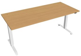 Elektr. nastavitelný stůl 180x80 - HOBIS MOTION  MS 2 1800 Dekor stolové desky: buk, Barva kovové podnože: bílá