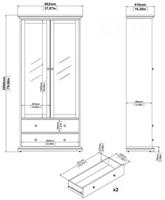 Tvilum Vitrína Provence 829 šedá