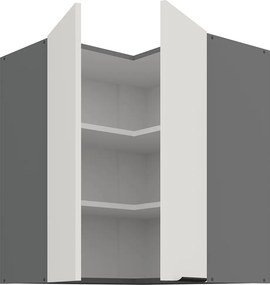 ARIA aw | horní kuchyňská skříňka 60x60 GN-72 2F (90°) rohová s policemi | 60x60 cm | antracit/bílá