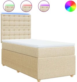 Box spring postel s matrací krémová 90x200 cm textil 3294258