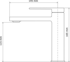 Gamma Rossa, umyvadlová baterie h-165, růžové zlato, GMA-BRAU-RGD