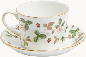 Šálek na čaj's podšálkem z kostního porcelánu Fine Bone China Wild Strawberry